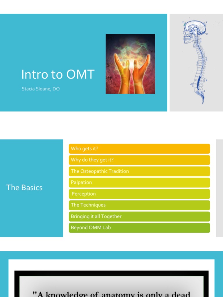 Intro To OMT: Stacia Sloane, DO | PDF | Somatosensory System | Medicine