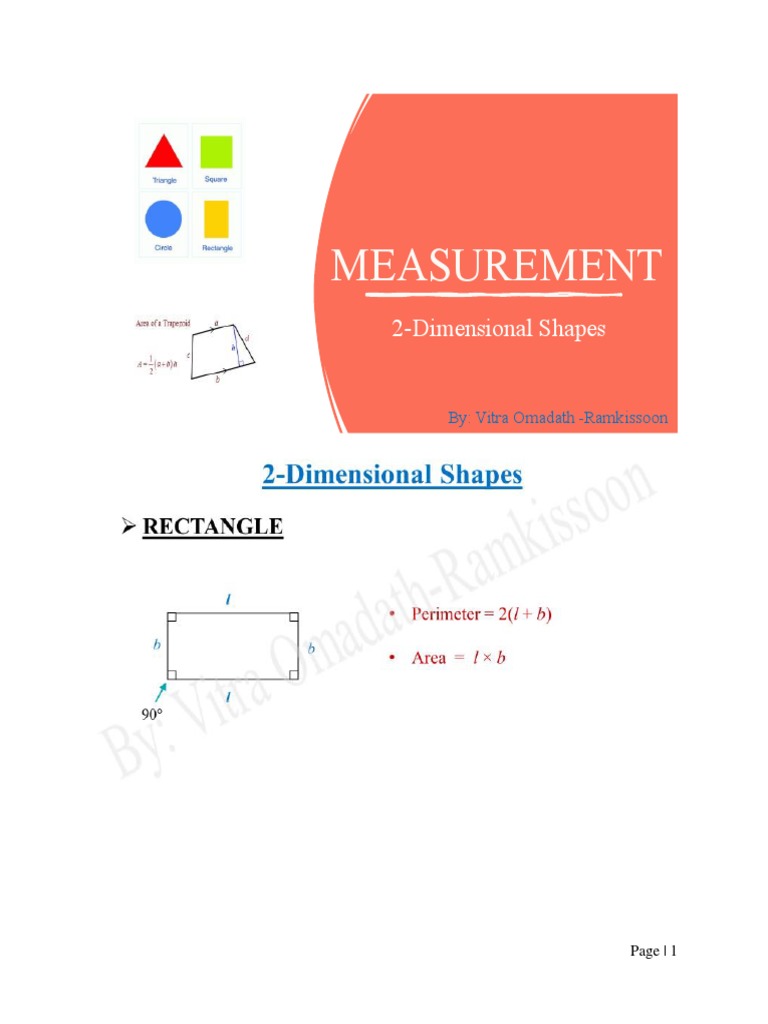 Lesson 9 - 1 - Measurement 2D | PDF