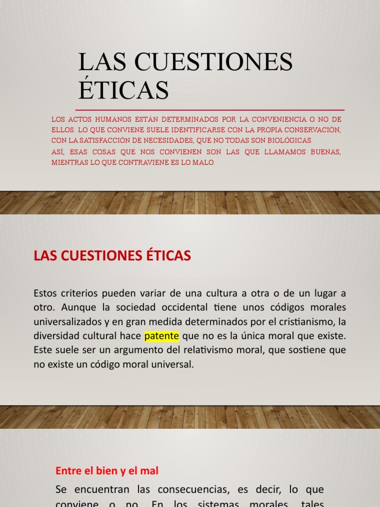 Las Cuestiones Éticas | PDF