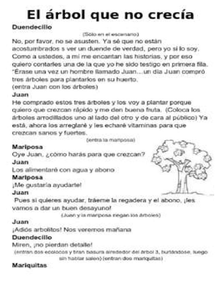 Obra de Teatro El Árbol Miedoso | PDF