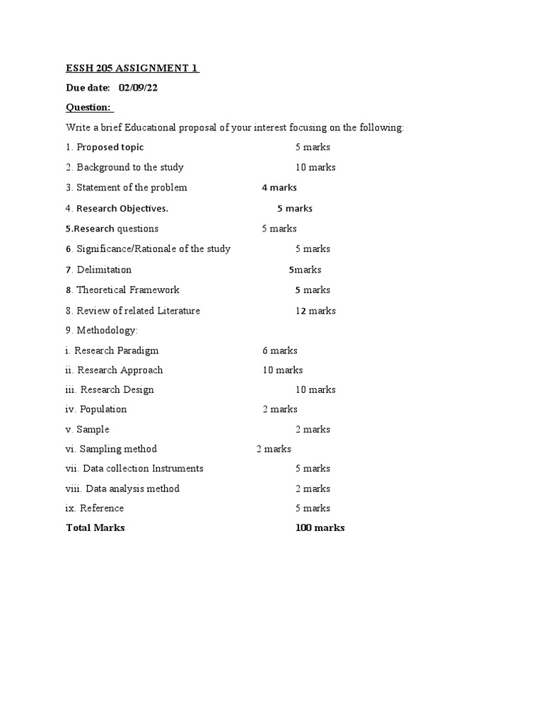 Essh 205 Assignment 1 | PDF