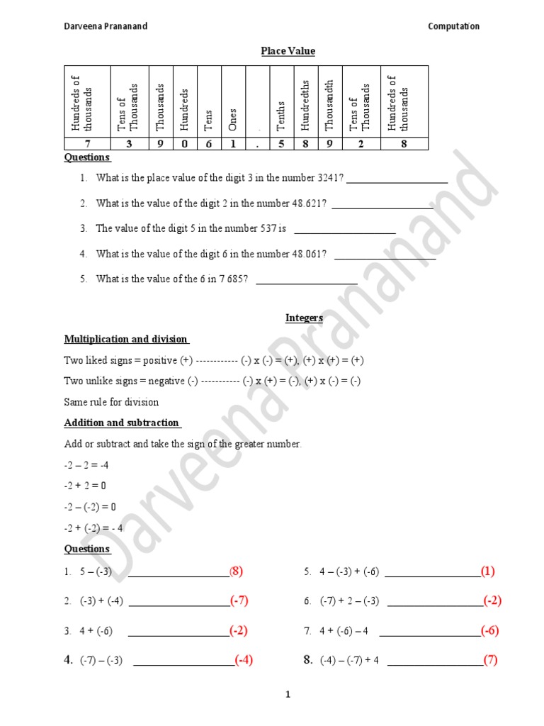 Computation C | PDF | Numbers | Significant Figures