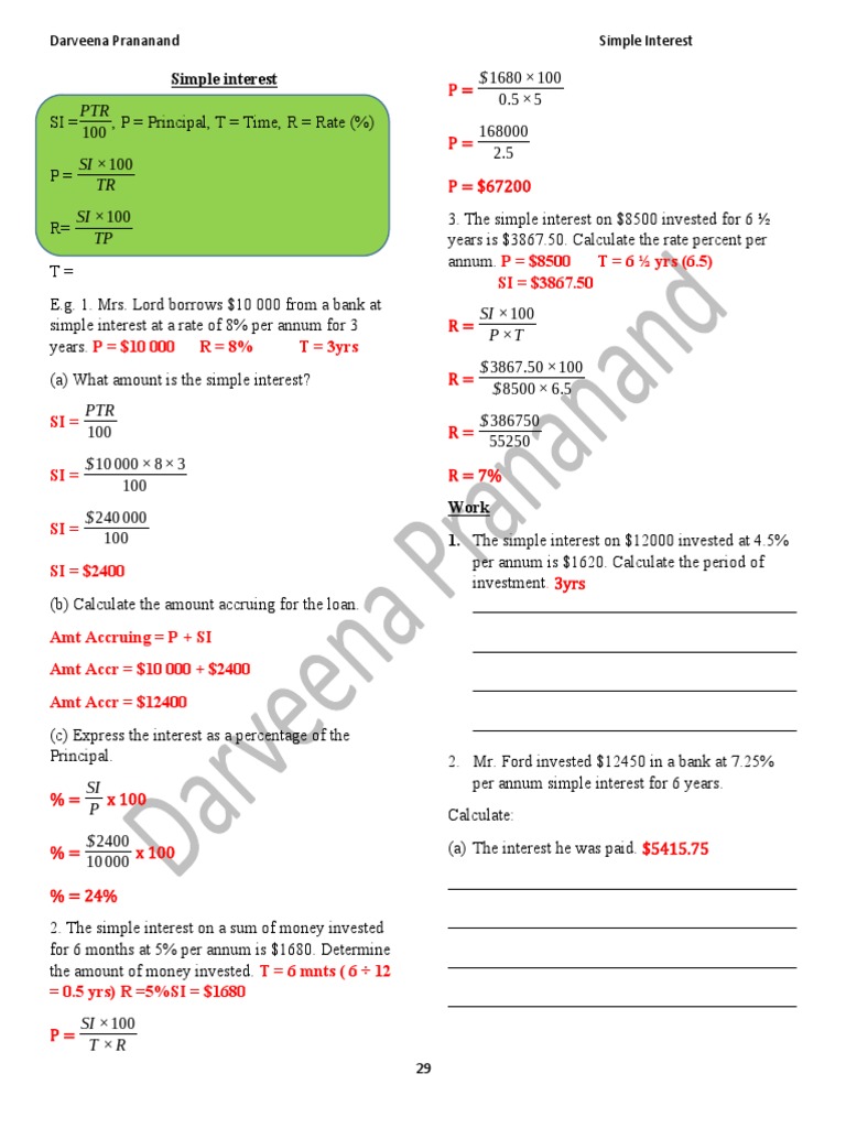 Simple Interest C | PDF | Interest | Interest Rates
