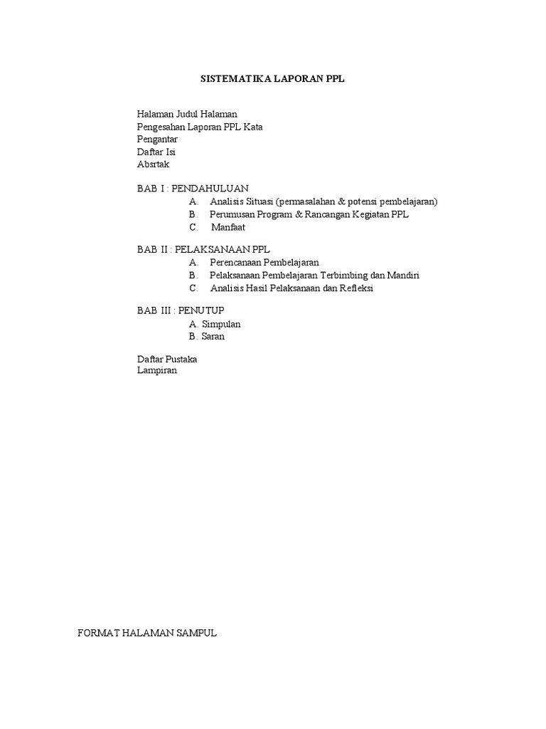 Format Laporan PPL | PDF