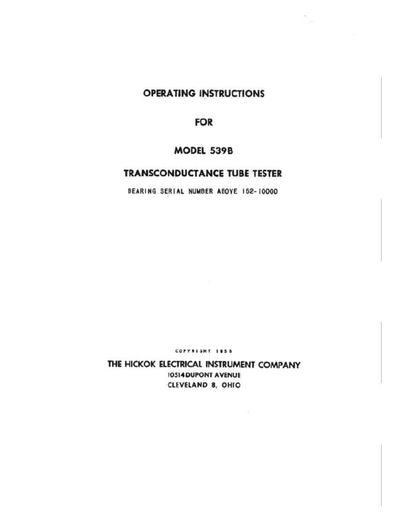 Hickok 539b Operating Manual | PDF