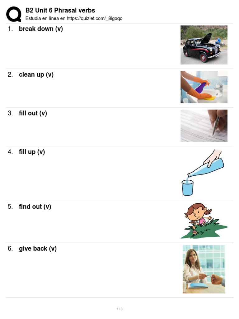 B2 Phrasal Verbs Unit 6 List | PDF