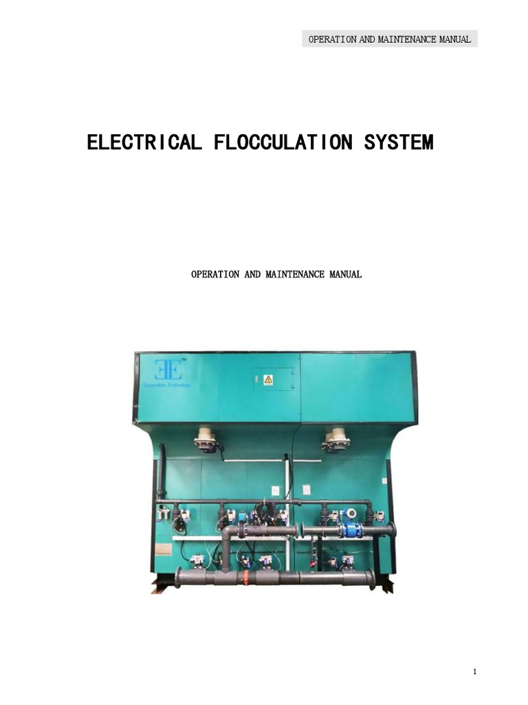 Electrical Flocculation System Operation and Maintenance Manual | PDF ...