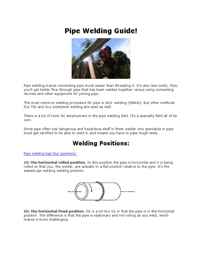 Pipe Welding Guide | Download Free PDF | Construction | Welding