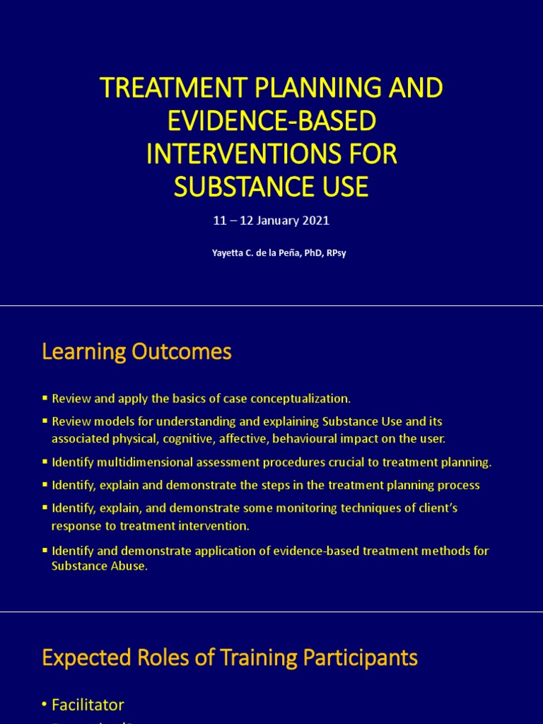 Treatment Planning And Evidence Based Interventions For Substance Use Pdf