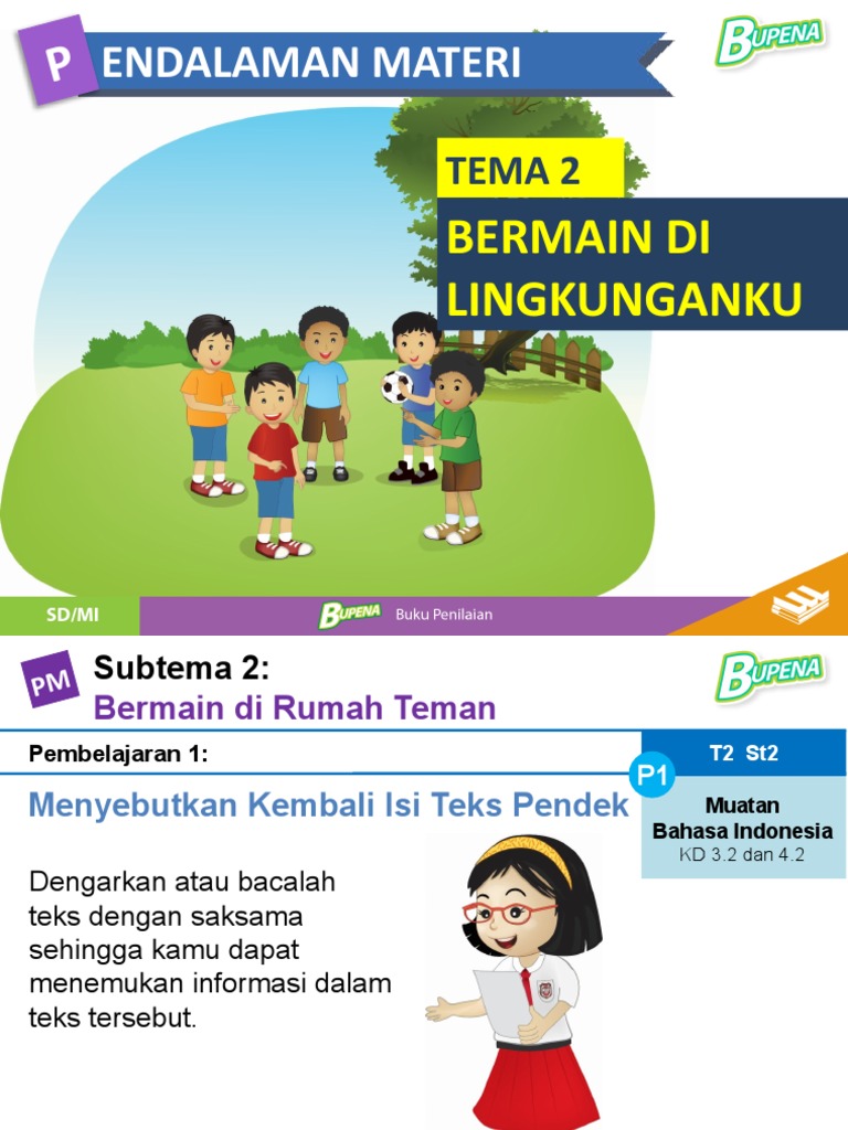 Media Mengajar Bupena 2a Tema 2 Subtema 2 | PDF