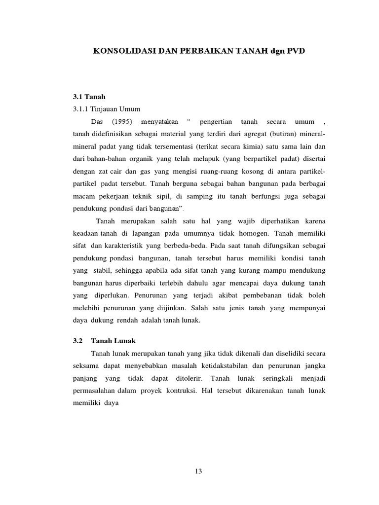 Konsolidasi Dan Perbaikan Tanah PVD Share | PDF