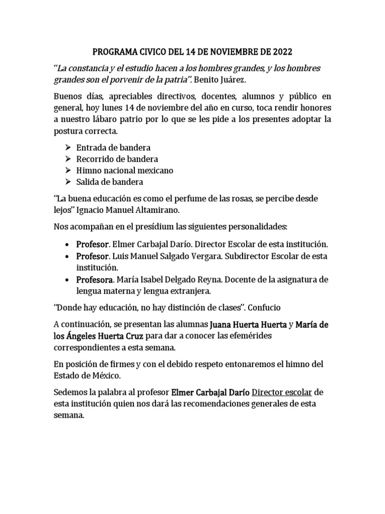 Programa Civico 14 de Nov | PDF