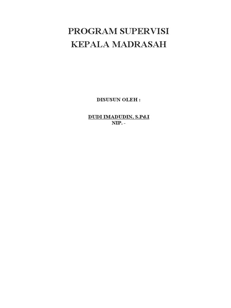 Program Supervisi Kepala Madrasah | PDF