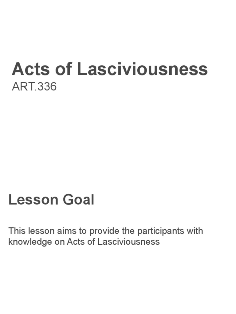 Acts of Lasciviousness-Ramgen Edit | PDF | Morality | Injustice