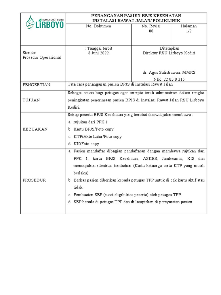 SOP BPJS Rajal | PDF
