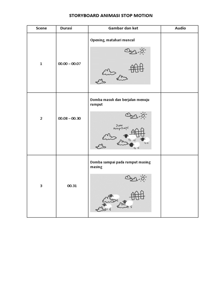 Storyboard Animasi Stop Motion | PDF