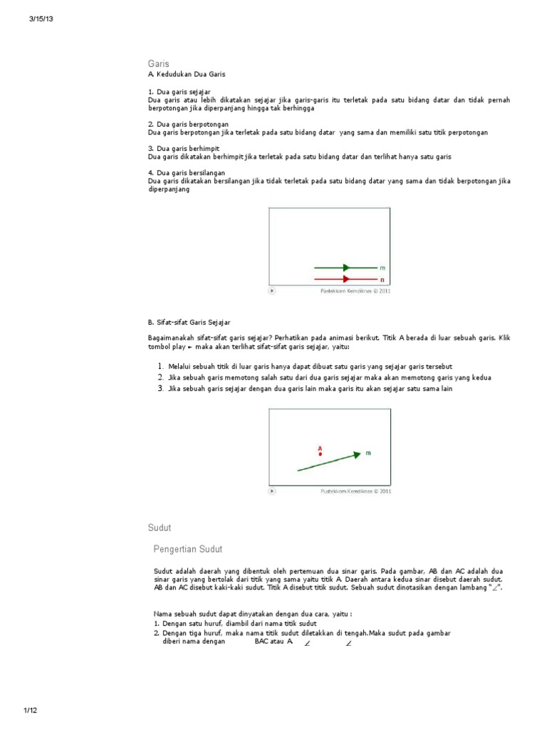 Garis Dan Sudut | PDF