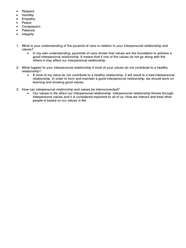 Interpersonal and Values | PDF