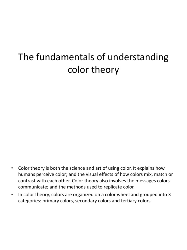 The Fundamentals of Understanding Color Theory | PDF