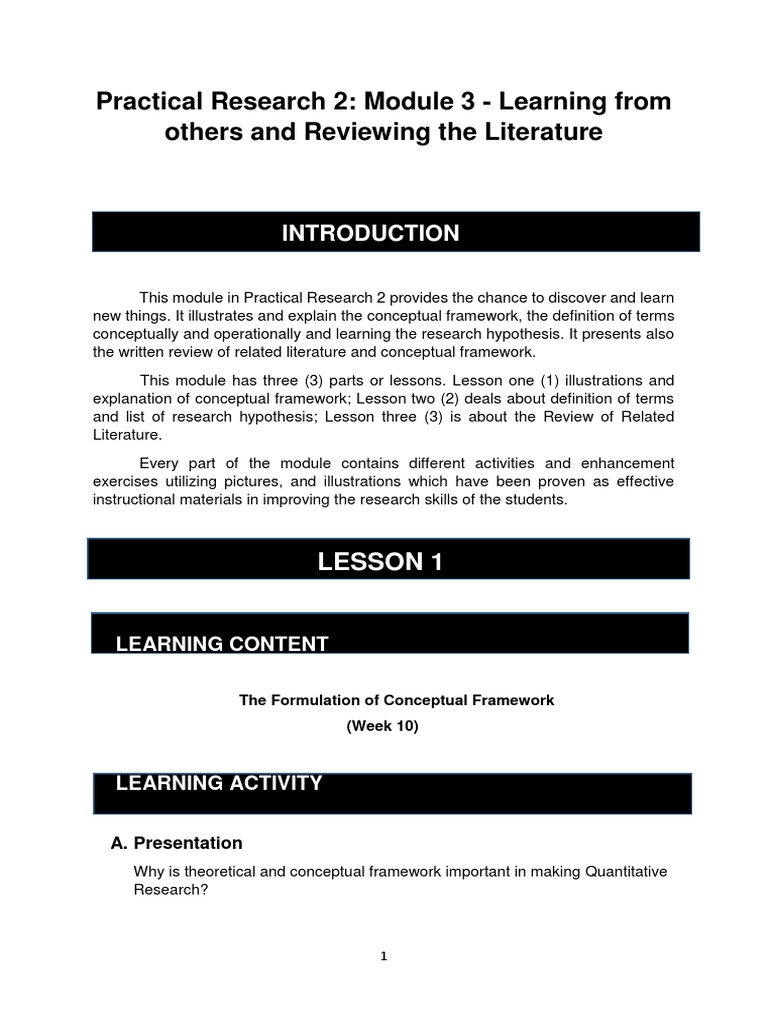 Practical Research 2 Module 3 | PDF | Hypothesis | Theory