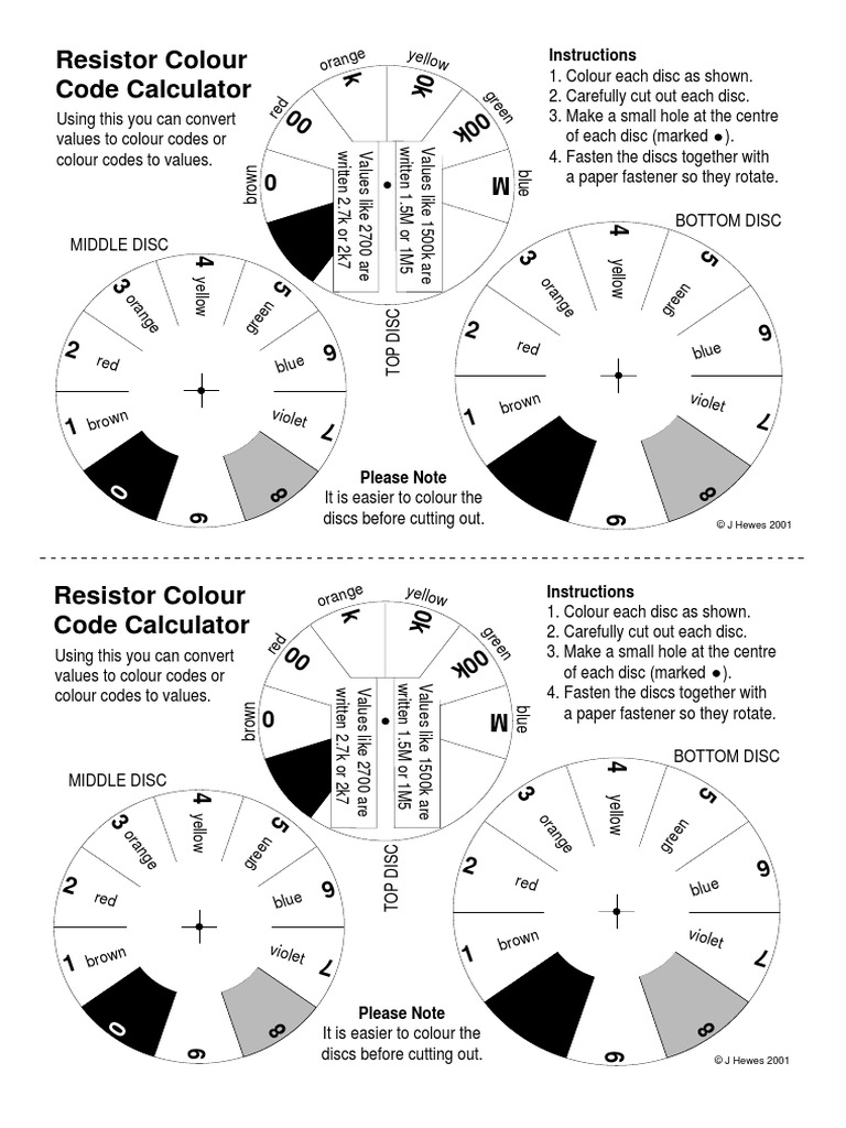 Resistor Colour Code Pdf Electrical Resistance And Conductance