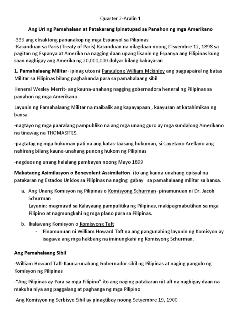 Quarter 2-Aralin Summary | PDF