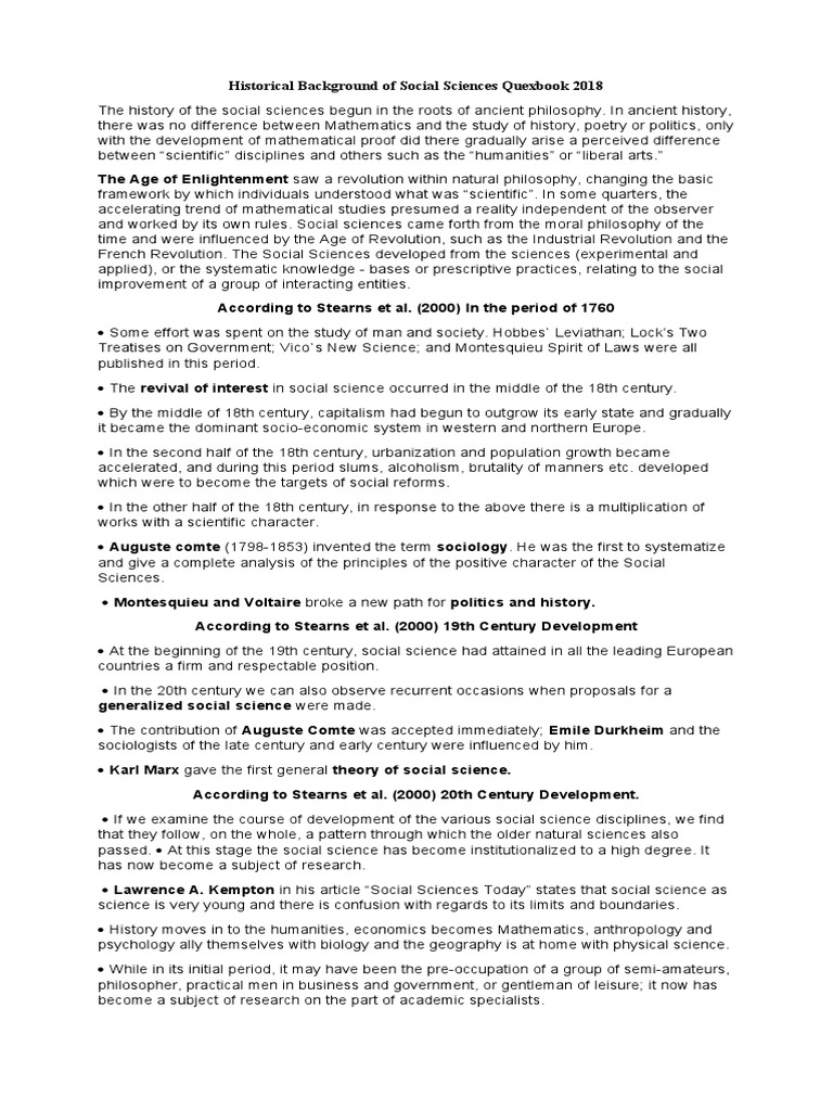 Historical Development of Social Sciences | PDF | Science | Social Sciences