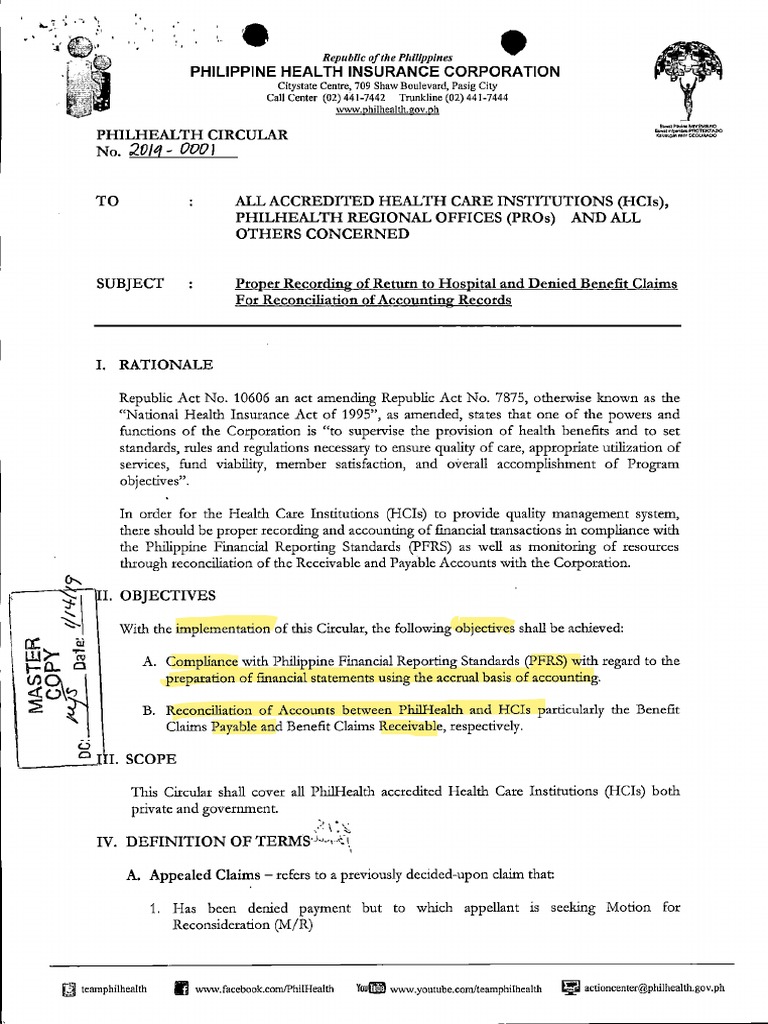 PHIC Circ 2019-0001 | PDF