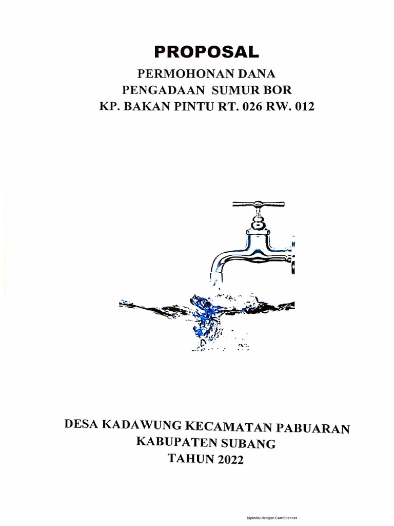 Proposal Sumur Bor Ds. Kadawung | PDF