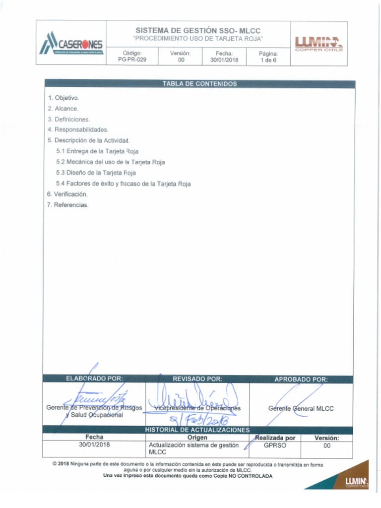 PG-PR-029 Procedimiento Tarjeta Roja MLCC | PDF