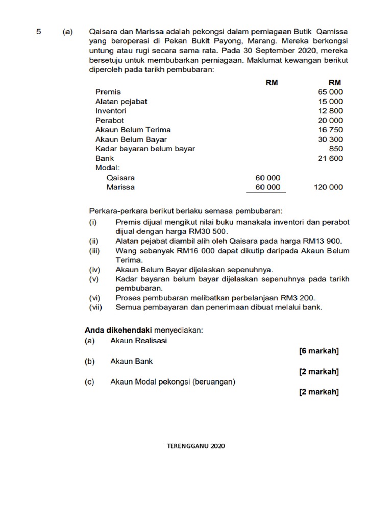 Kompilasi Soalan Trial 2020 Pa - Pembubaran Perkongsian | PDF