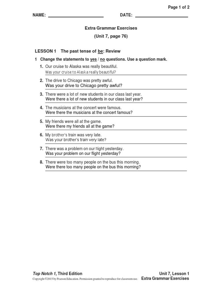 Exercises About Simple Past Tense | PDF