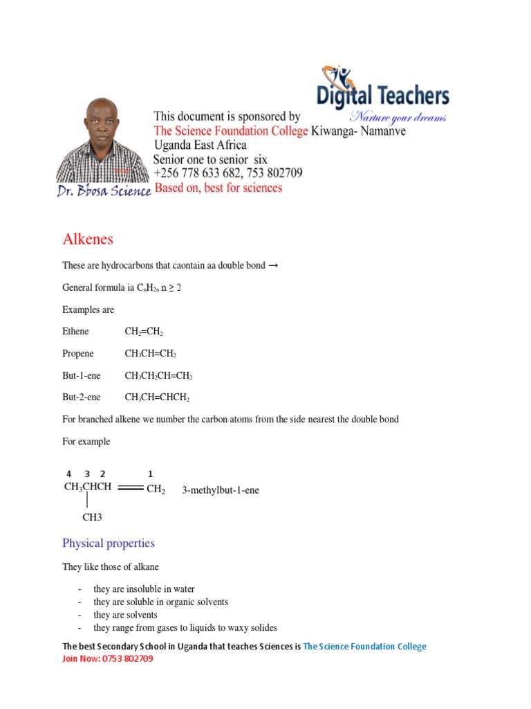 Alkenes | PDF | Alkene | Polymerization