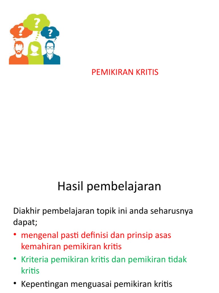 Kuliah 3 - Pemikiran Kritis | PDF