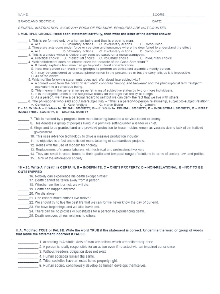 Philo 2nd Qurater Exam | PDF