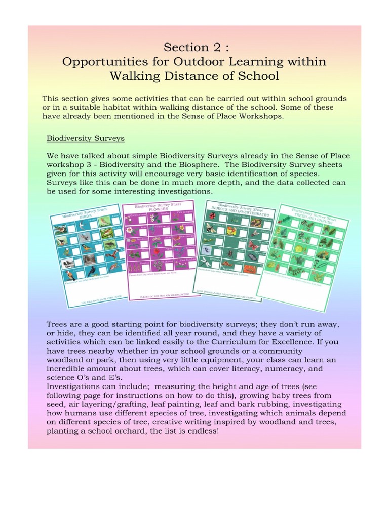 Outdoor Learning Activities | PDF