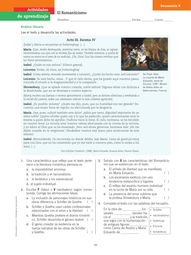 Actividad Romanticismo | PDF