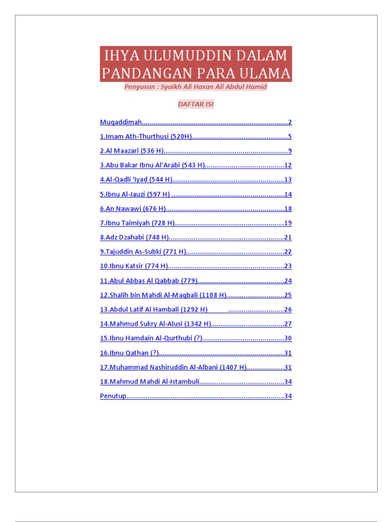 Ihya Ulumuddin Dalam Pandangan Ulama - Syaikh Ali Hasan Ali Abdul Hamid ...
