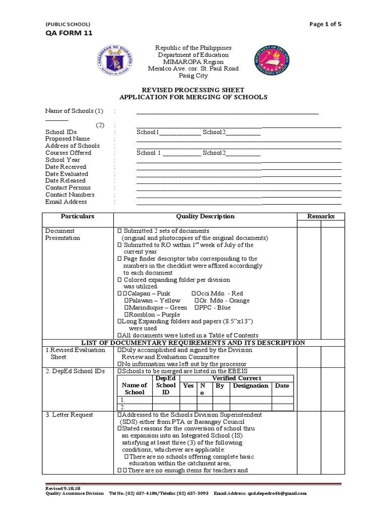 Public Shool Qa Form 11 | PDF