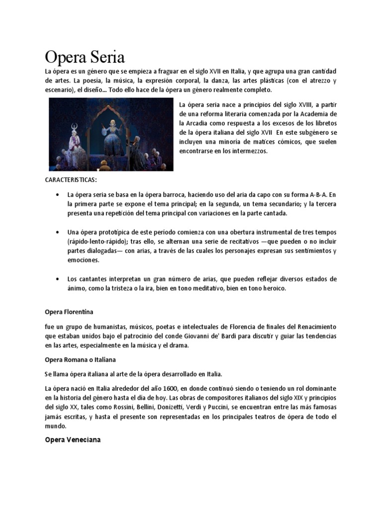 Deber Historia Opera Seria | PDF | Ópera | Aria