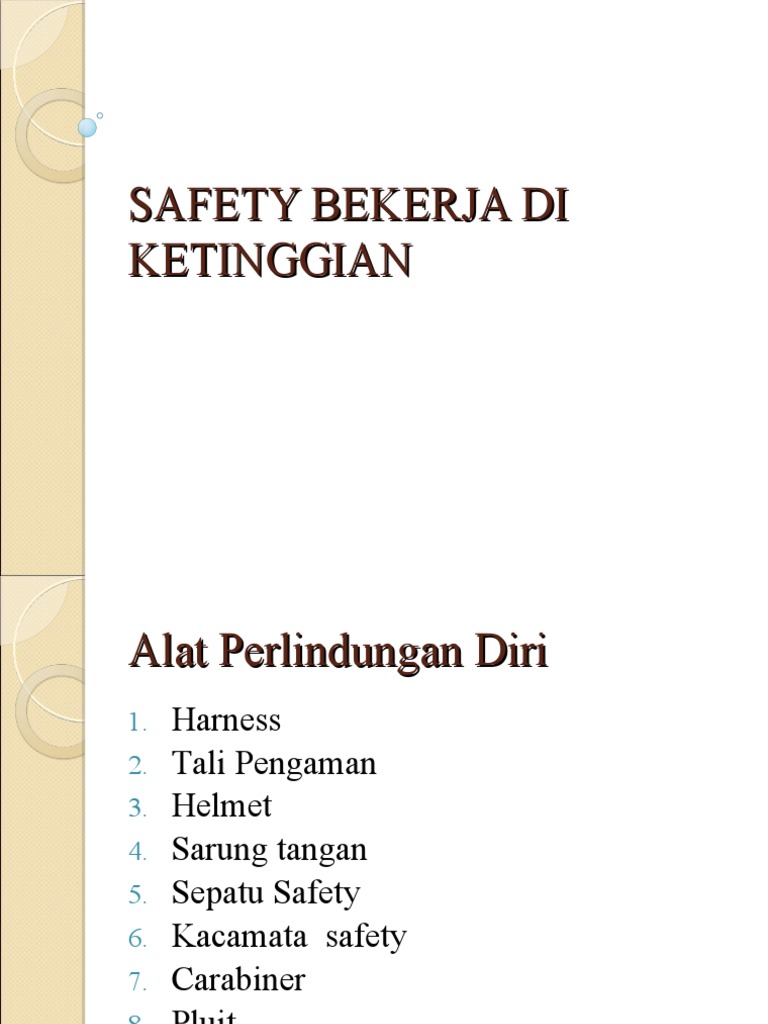 Safety Bekerja Di Ketinggian Pdf