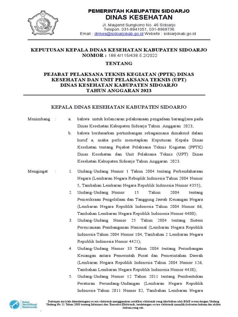 SK PPTK 02 Januari 2023 | PDF