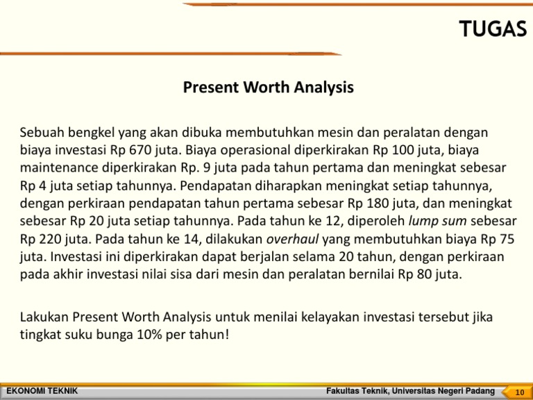 6 ET - JD01 - Tugas M6 - Present Worth Analysis | PDF