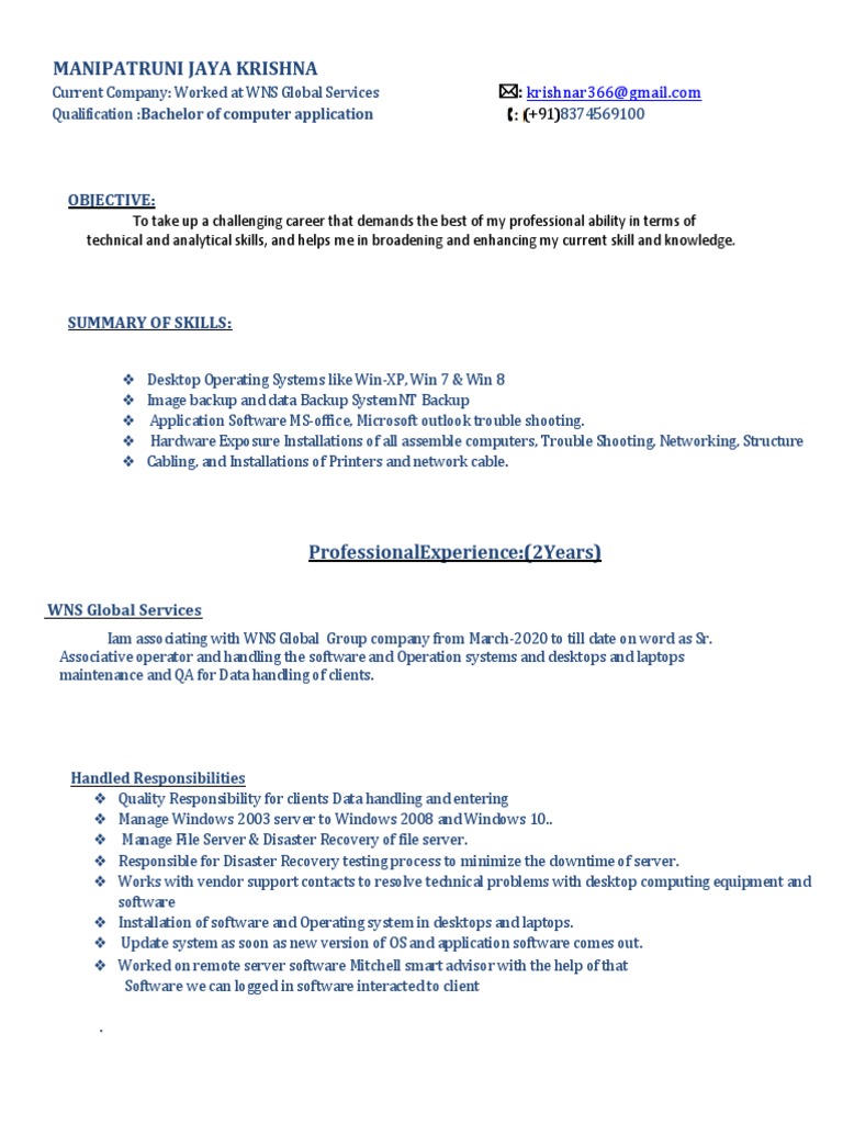 Manipatruni Jaya Krishna: Objective | PDF