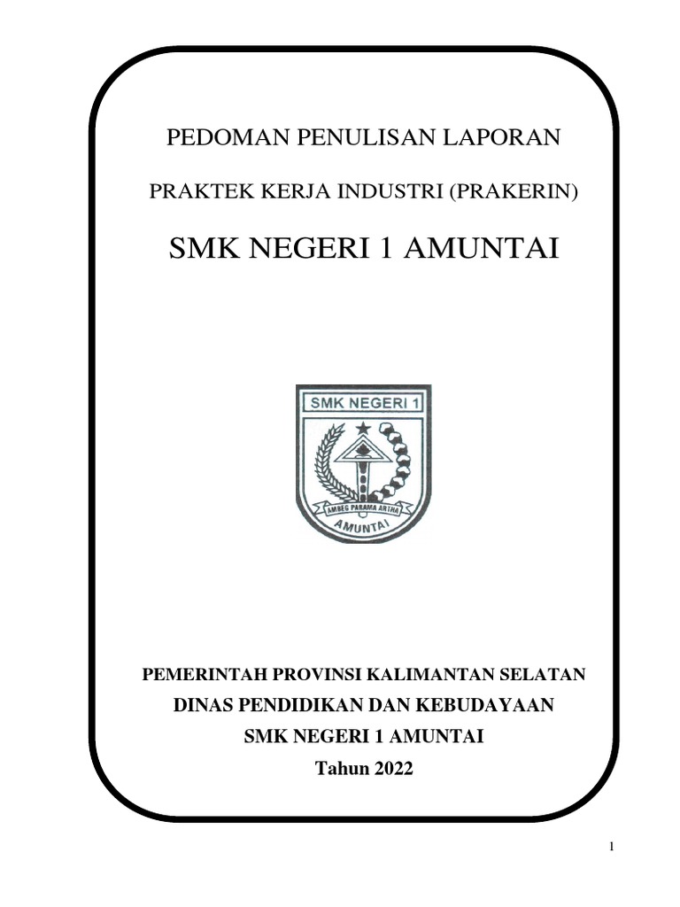 Pedoman Penulisan Laporan Prakerin Tahun 2022 | PDF