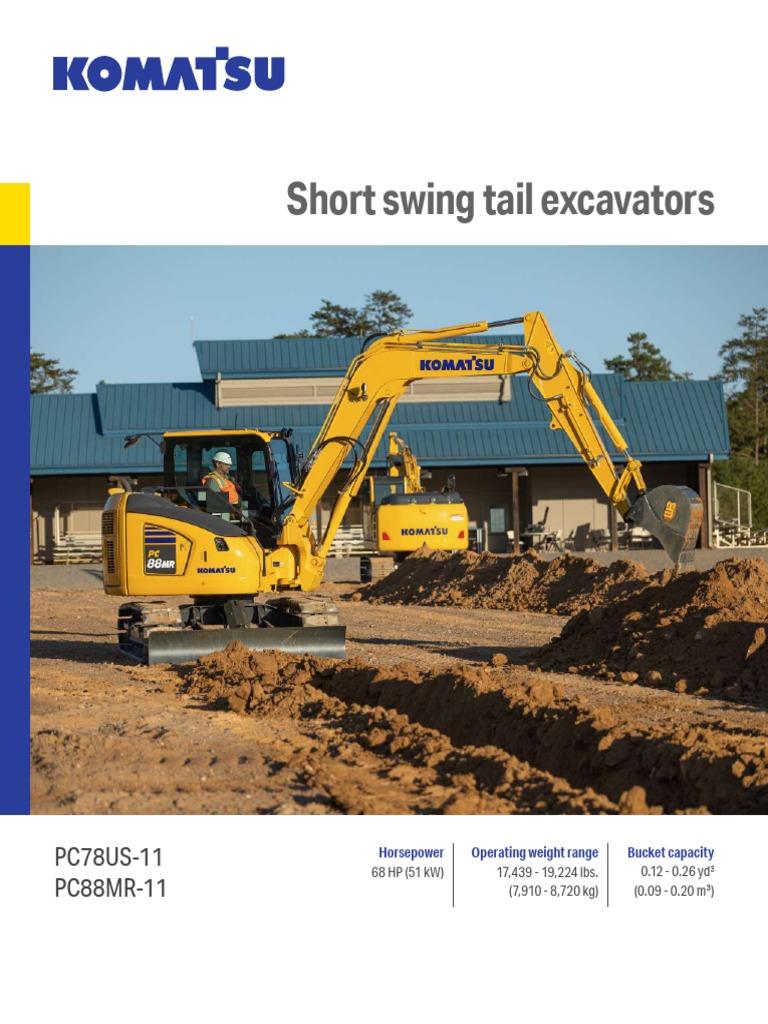 Short Swing Tail Excavators: PC78US-11 PC88MR-11 | PDF | Manufactured ...