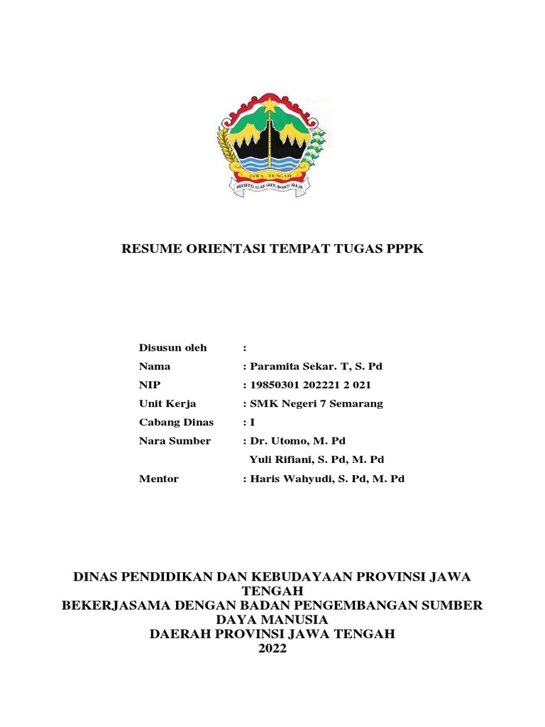 4 Resume Orientasi Tempat Tugas PPPK - Paramita Sekar | PDF