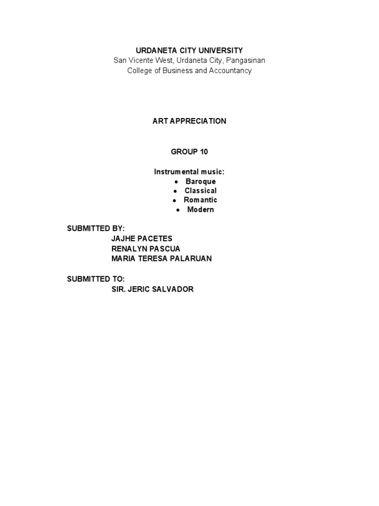 Arts Appreciation | PDF | Classical Period (Music) | Classical Music