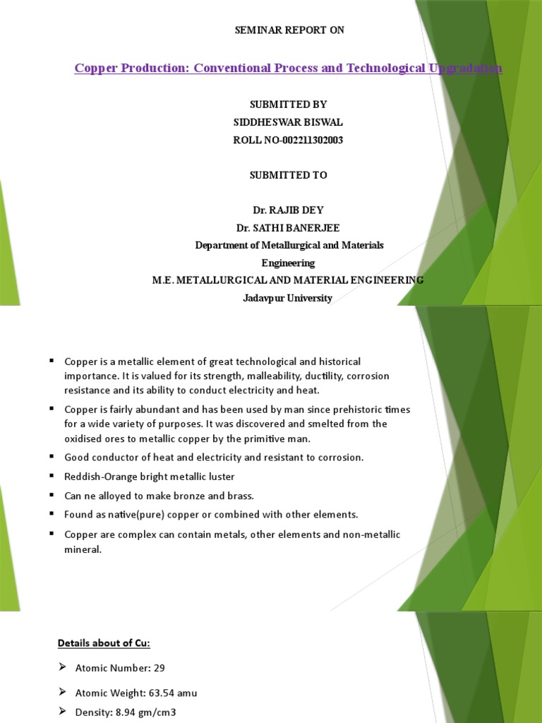 Copper Conventional Process | PDF | Copper | Smelting