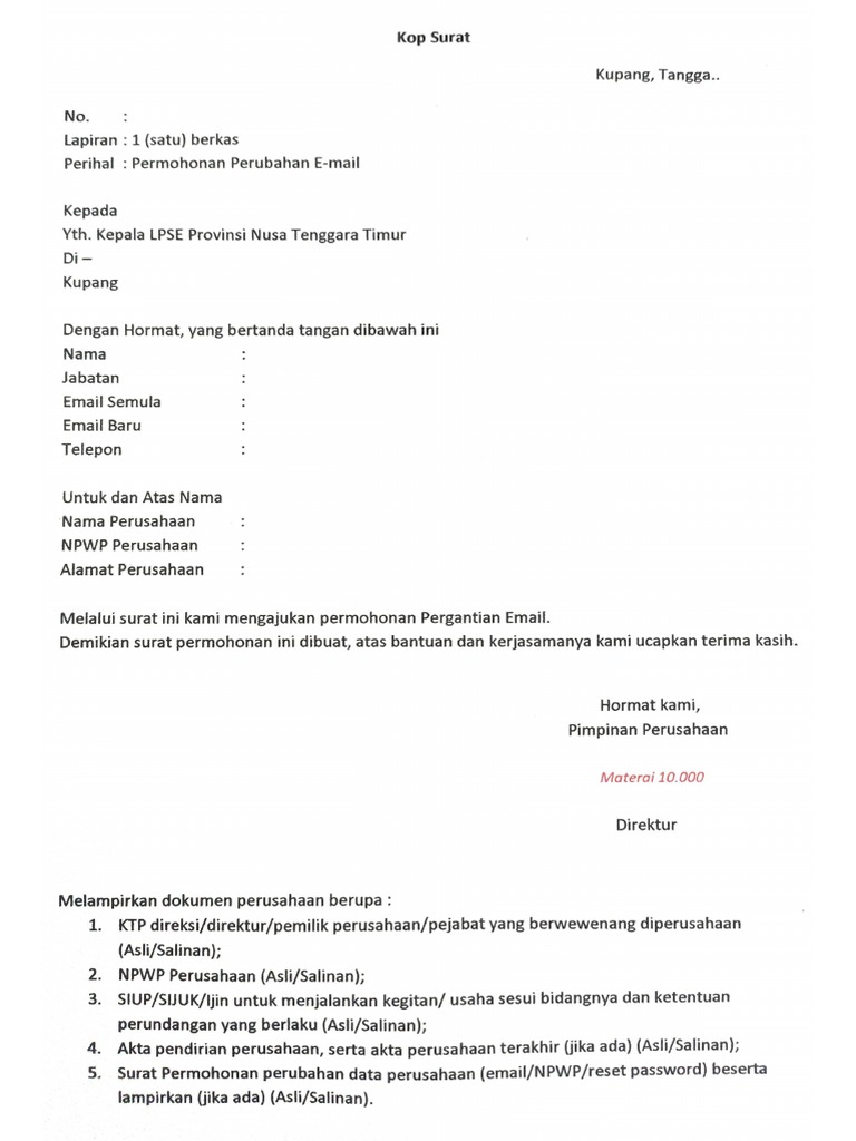 Form Perubahan Email 022022 | PDF